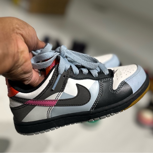 Nike | Shoes | Nike Dunk Low Kids Sneakers Size 2c Black Gray White ...